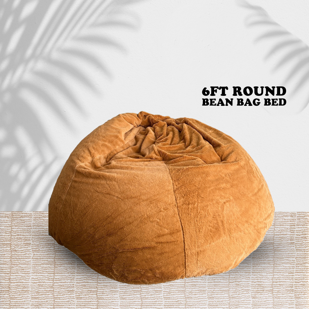 Mollismoons Bean Bags - Cozy and Comfortable 6ft Round Fur Bean Bag Be ...